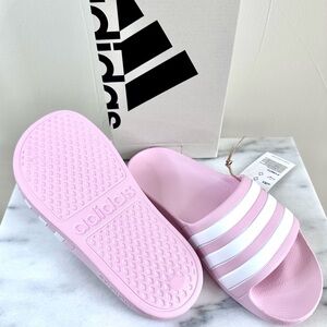 adidas | Shoes | Adidas Adilette Aqua K Light Pink Girl Slides Size 2 ...